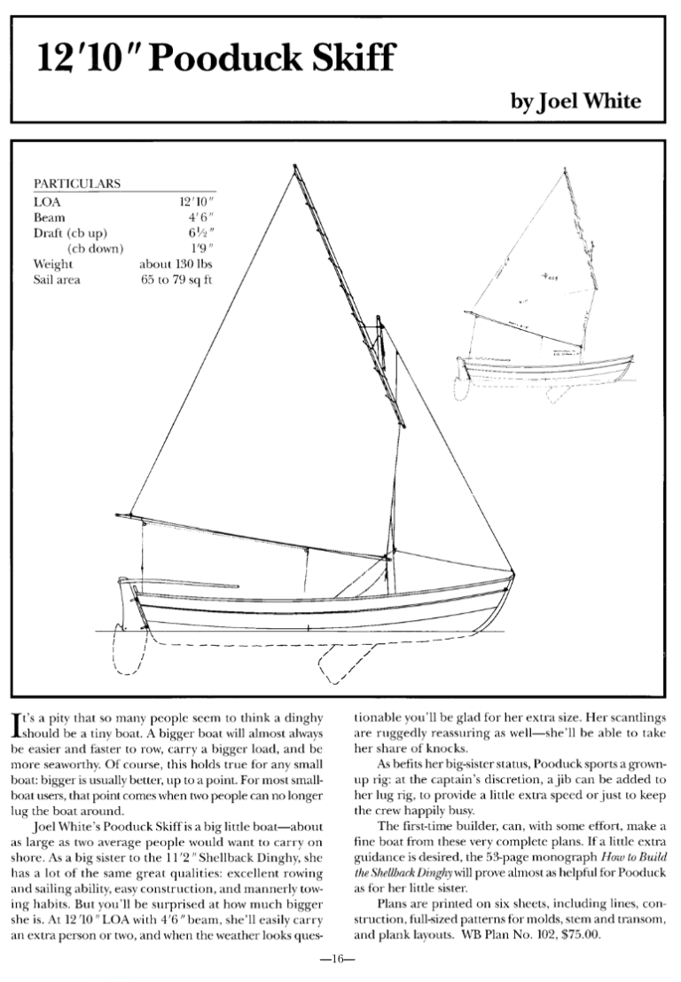 12'10" Pooduck Skiff Design | Small Boats
