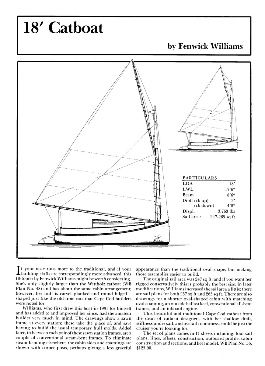 18' Williams Catboat Design | Small Boats Nation
