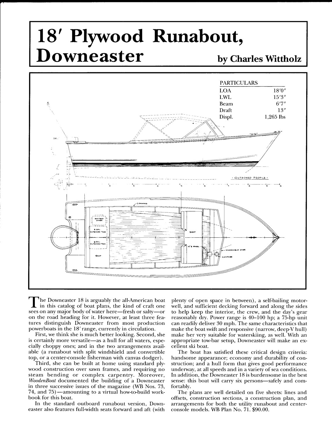 18' Downeaster Runabout Plans | Small Boats