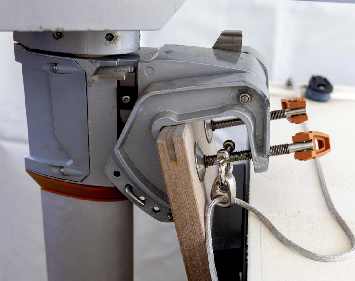 Mounting an Electric Outboard on Rudder Fittings | Small Boats