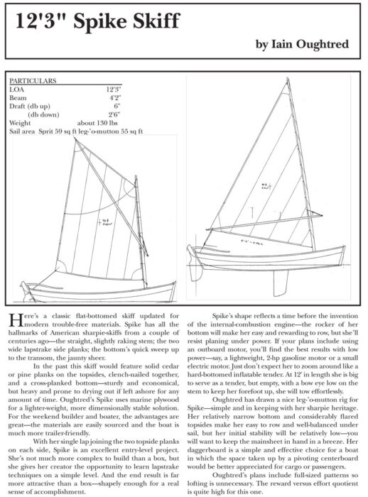 12′ 3″ Spike Skiff Design - Small Boats Nation