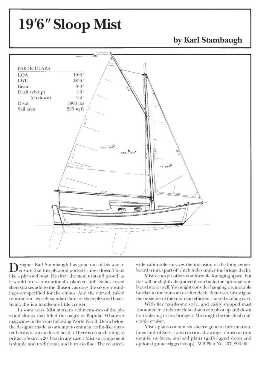 19′ 6″ Sloop Mist Design - Small Boats Nation